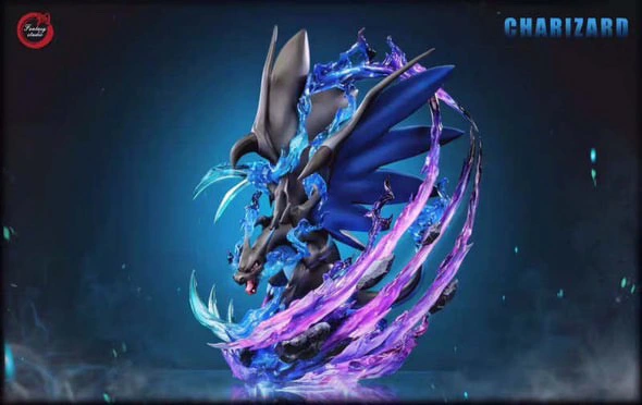 Fantasy Studio - Mega Charizard X - Pokemon Resin Statue