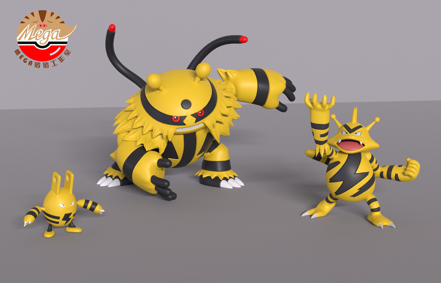 Mega Pig Studio - Electivire Evolution - Pokemon Scale World