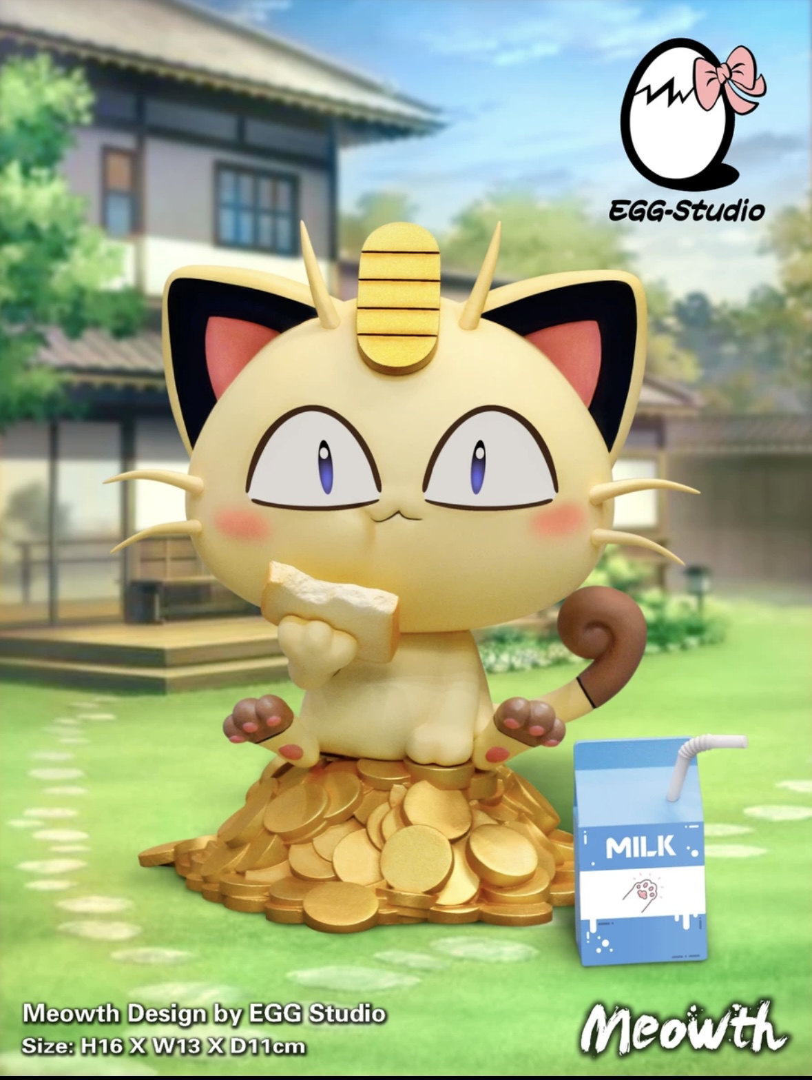 Egg Studio - Meowth - Pokemon Resin Statue