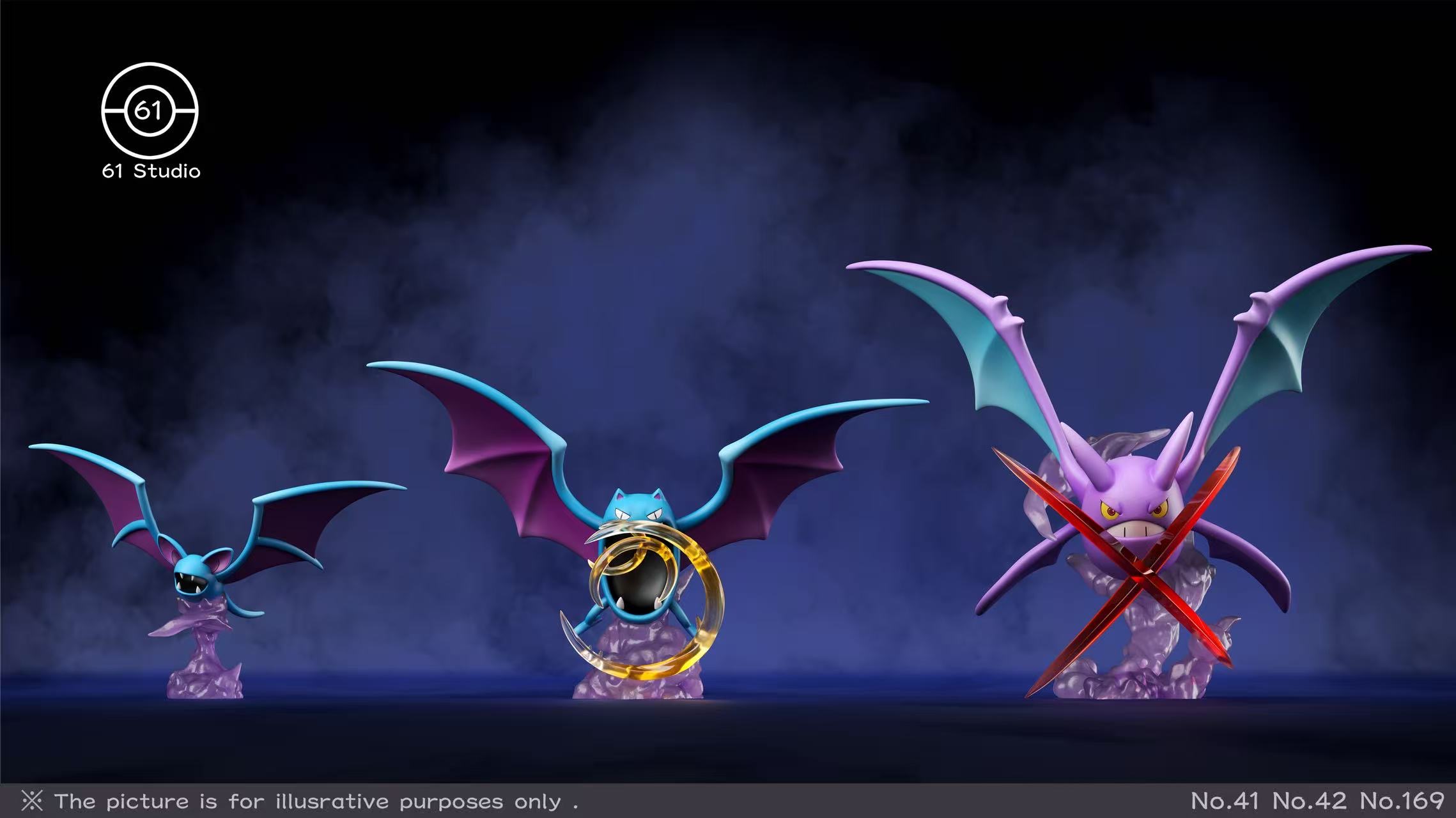 61 Studio - Zubat x Golbat x Crobat - Pokemon Resin Statue
