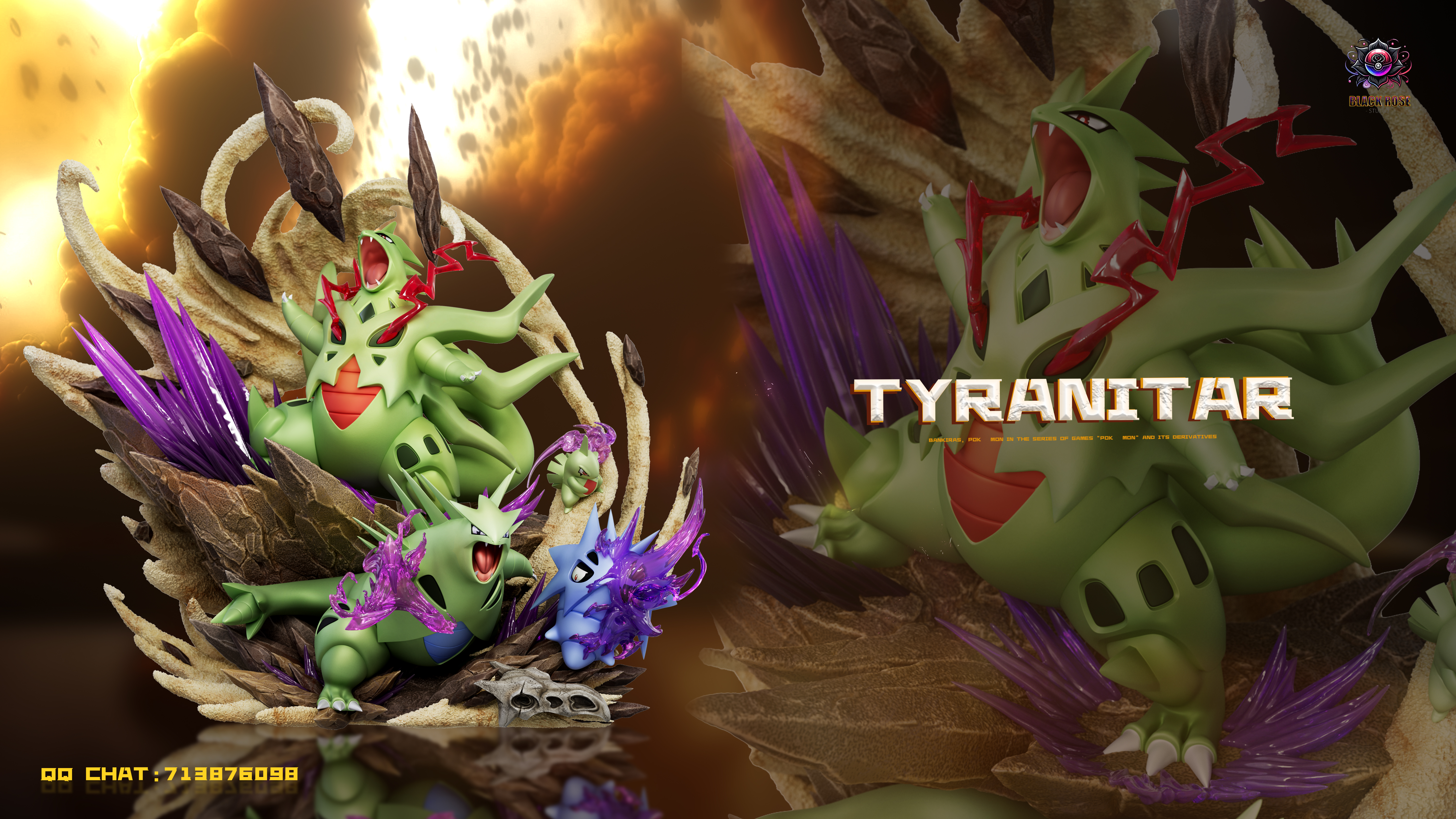 BR Studio - Tyranitar Evolution - Pokemon Resin Statue