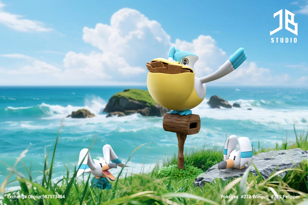 JB Studio - Pelipper Evolution - Pokemon Resin Statue