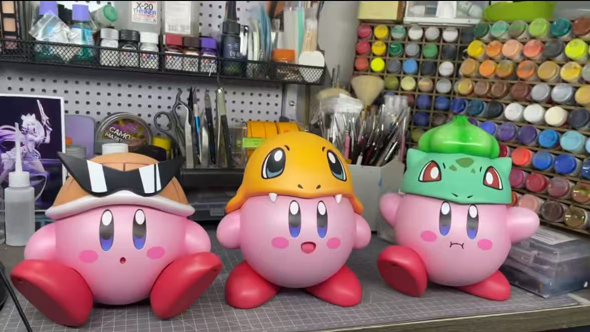 Star Studio - Kirby Cosplay Kanto Starters - Kirby Resin Statue