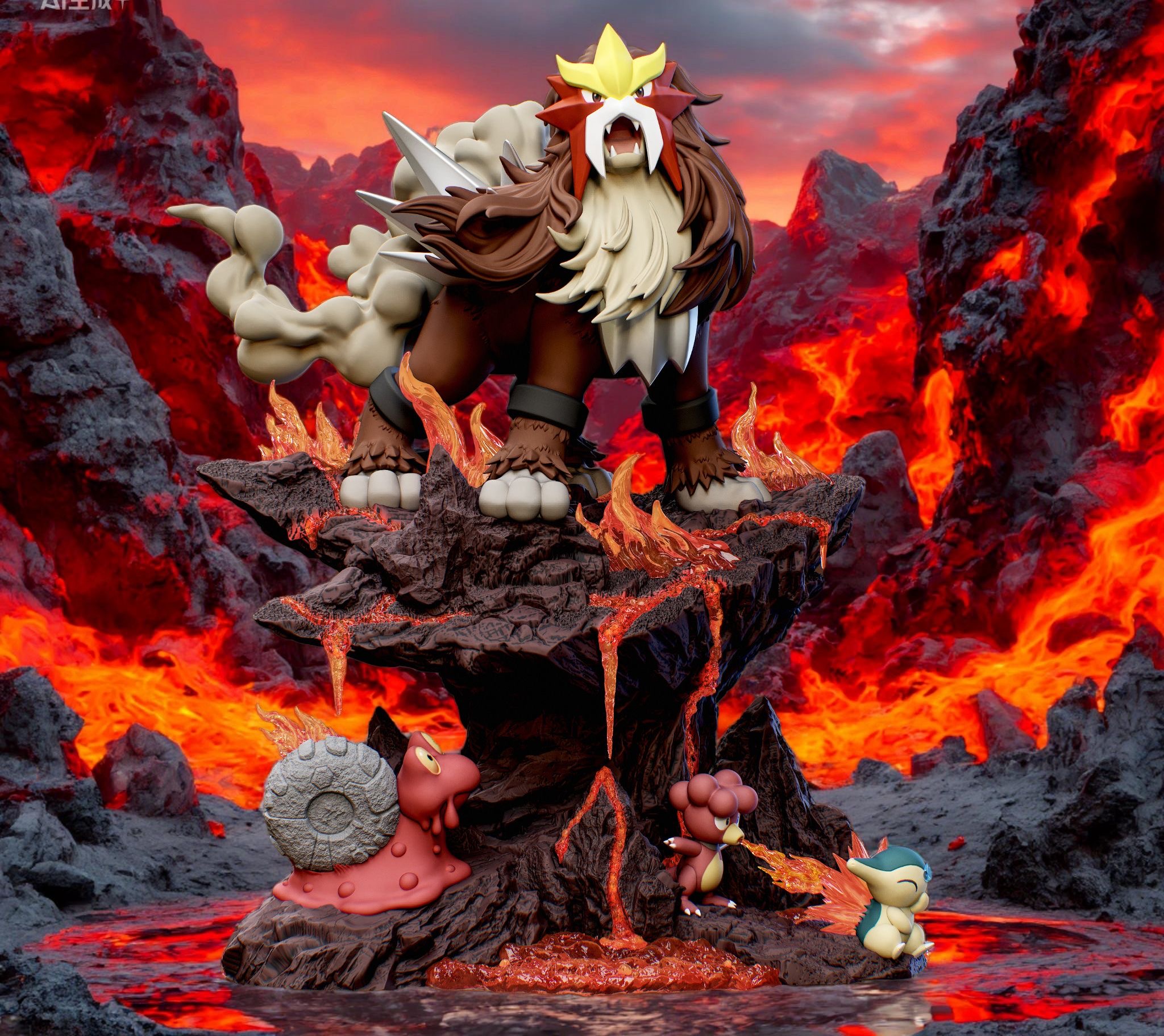 Smile Studio - Entei Ecology - Pokemon Resin Statue