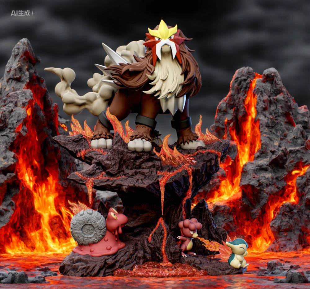 Smile Studio - Entei Ecology - Pokemon Resin Statue