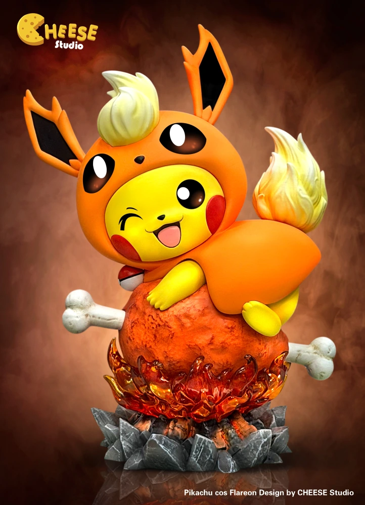 Cheese Studio - Pikachu Cosplay Flareon - Pokemon Resin Statue