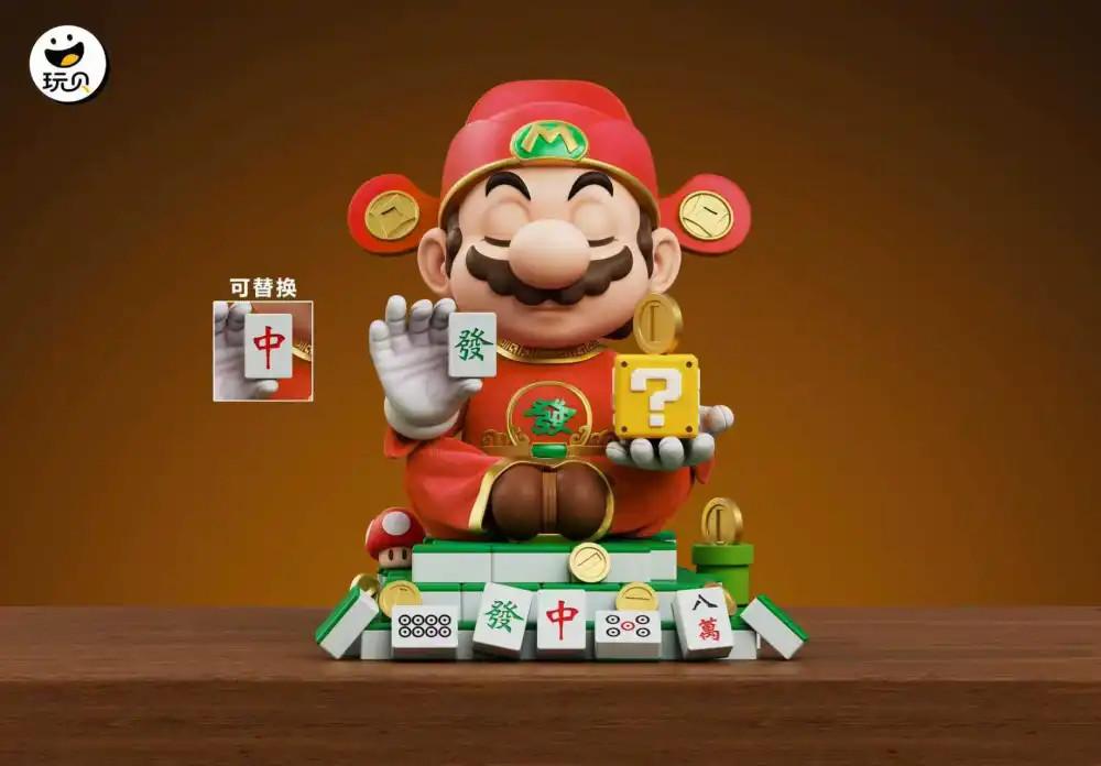 Play Shell Studio - Mahjong Mario - Super Mario Bros Resin Statue