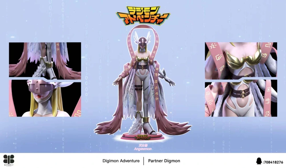 Butterfly Studio - Angewomon x Salamon - Digimon Resin Statue