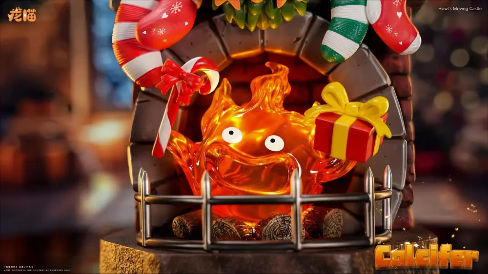 LongMiao Studio - Christmas Calcifer - Howls Moving Castle Resin Statue