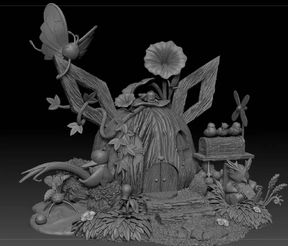 LFG Studio - Eevee Ecology House - Pokemon Resin Statue