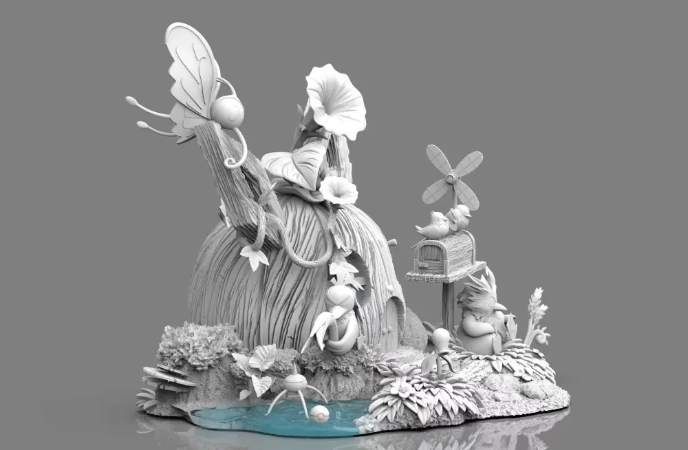 LFG Studio - Eevee Ecology House - Pokemon Resin Statue