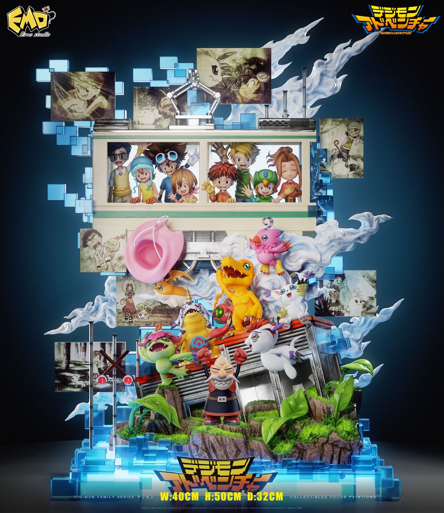 Emo Studio - Digimon Adventure Main Characters - Digimon Resin Statue