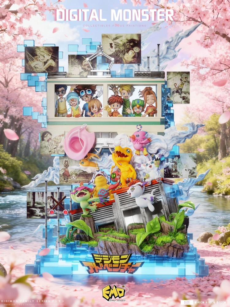 Emo Studio - Digimon Adventure Main Characters - Digimon Resin Statue