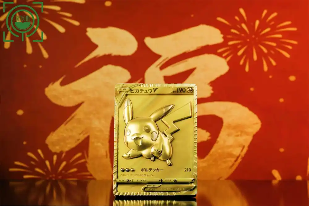 Geisha Studio - Golden Pikachu Card - Pokemon Resin Statue