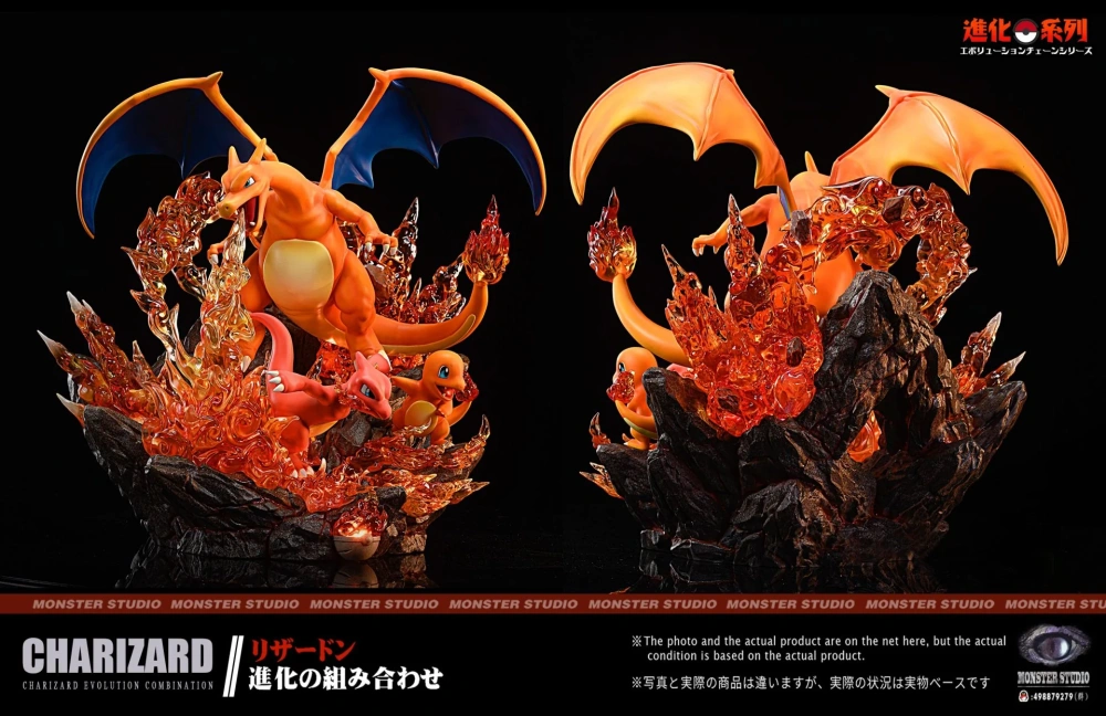Monster Studio - Charizard Evolution - Pokemon Resin Statue
