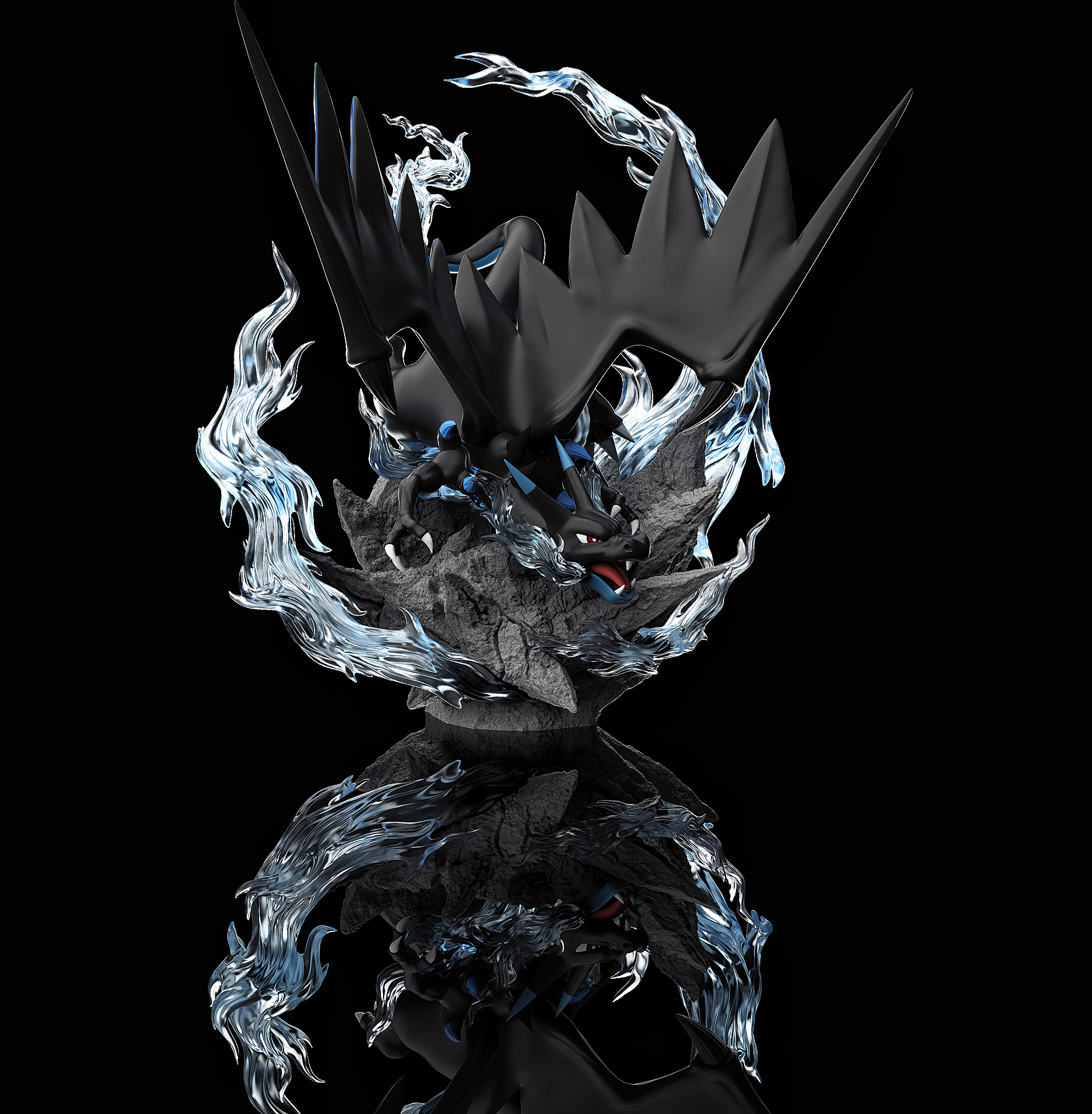 ZR Studio - Mega Charizard X - Pokemon Resin Statue