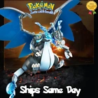 Official Pokemon LARGE 14" Mega Charizard X Building Blocks Set ...