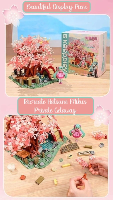 Official Hatsune Miku LARGE Cherry Blossom Building Blocks Set Creative ...