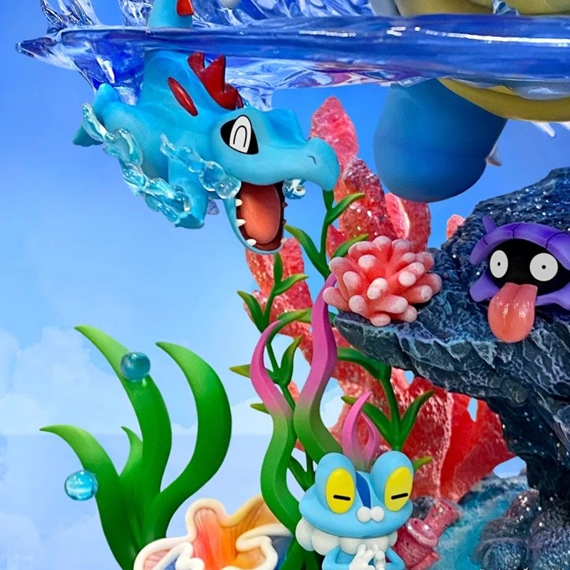 Anime Pokemon Blastoise Water Family Bucket lightable Statue boxed PVC ...