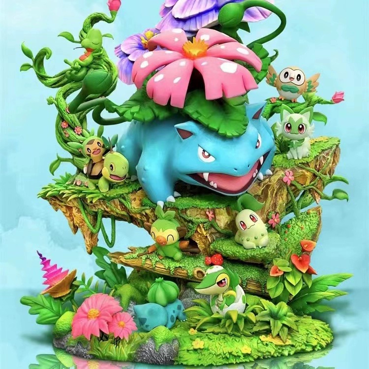 EGG Studio Forest Group Resin Statue In Stock Venusaur Turtwig Snivy ...