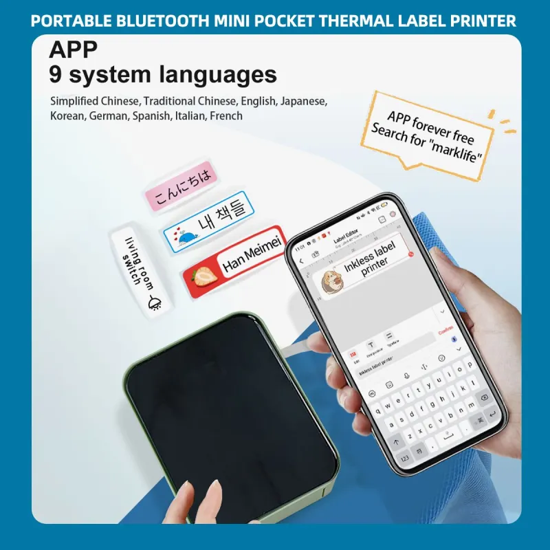 MARKLIFE P15 Mini Bluetooth Sticker Label Printer - Thermal Label Printer