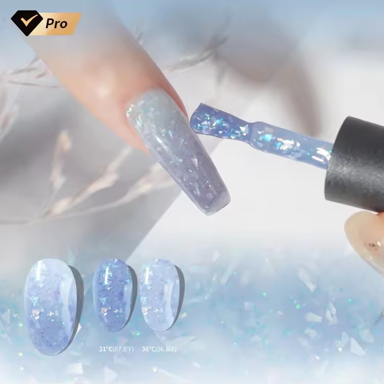 12 colors Temperature Change Floral Gel Change Colors Nail Polish