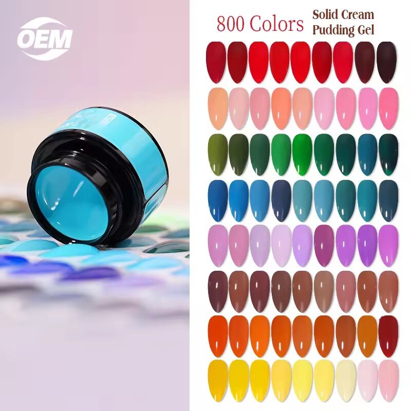 800 Colors Solid Cream Pudding Painting Color Gel Polish Wholesale