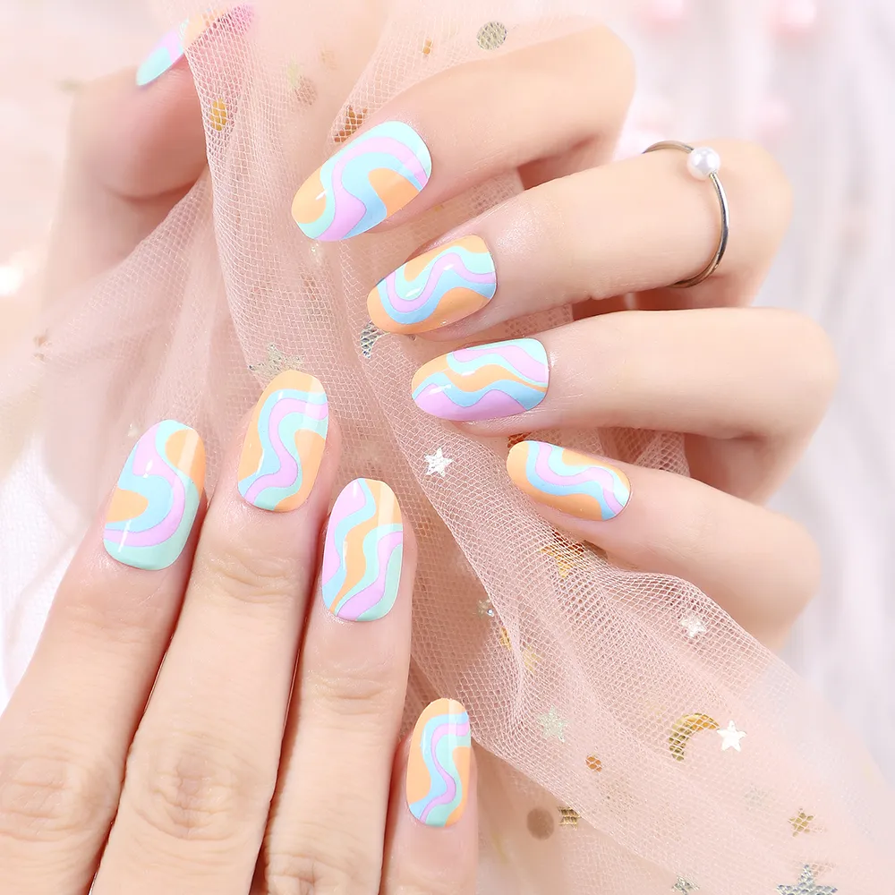 Factory Price Salon Quality Squoval Acrylic Press On Nails