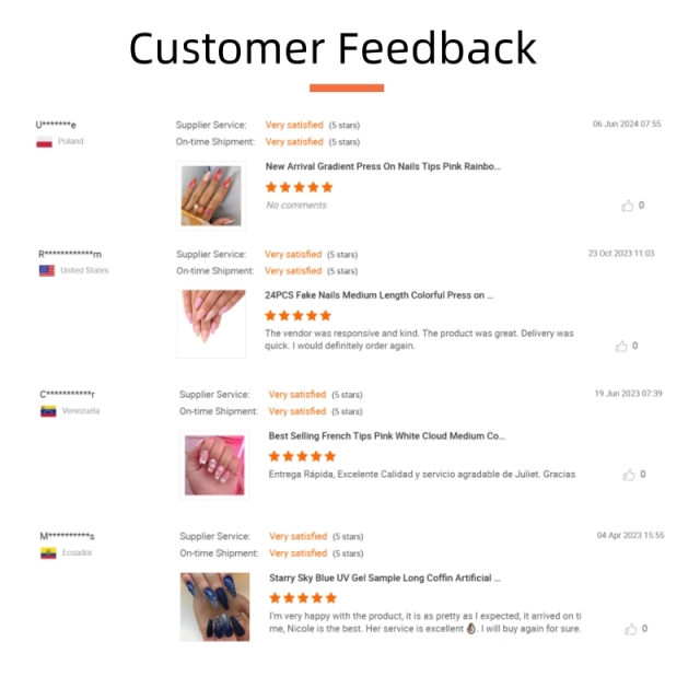 Wholesale Price 3D Transparent Strong Fake Nails Long Coffin Press On Nails