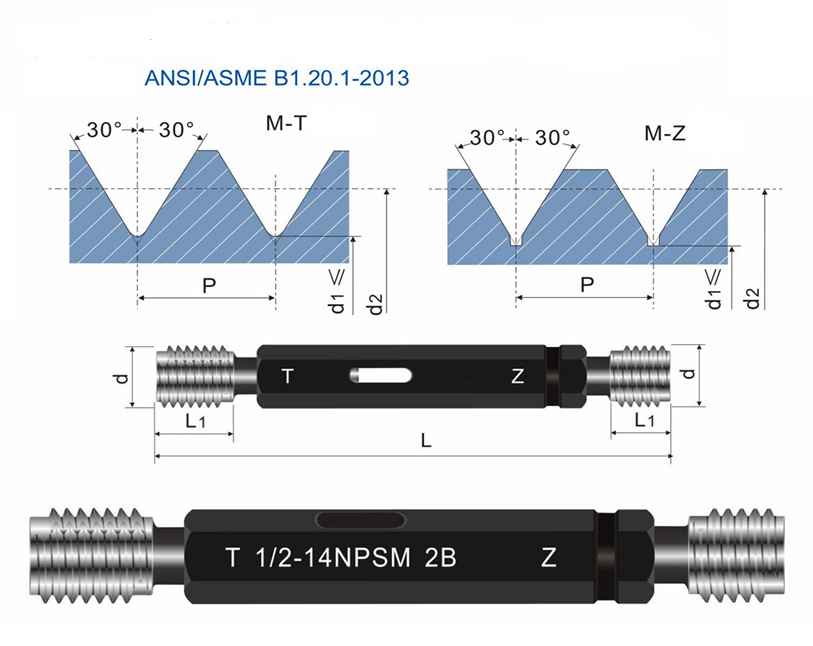 NPSM Straight Pipe Thread Plug Gages for Pipe Coupling 8"