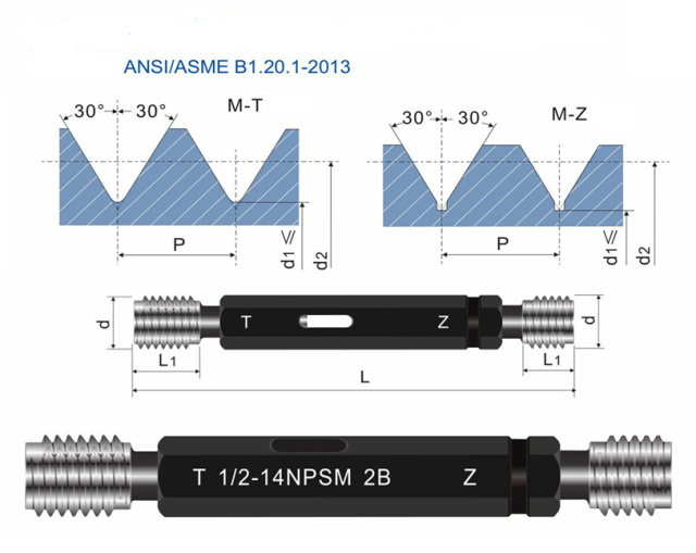 NPSM Straight Pipe Thread Plug Gages for Pipe Coupling 8"