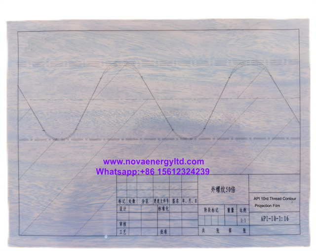API 10rd Tubing Thread Drawing Profile Projection Film