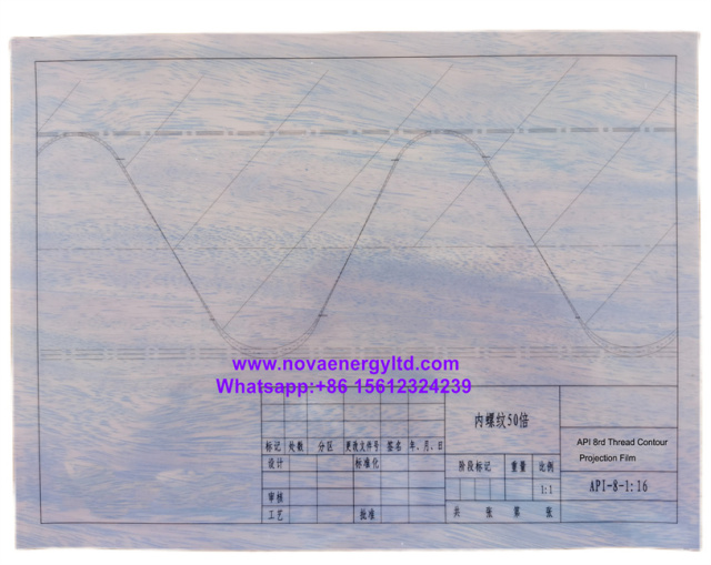 API 8rd Tubing Thread Drawing Contour Projection Film