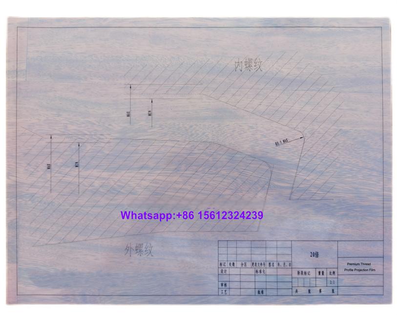 Tubing String 5TPI Premium Thread Drawing Profile Projector Film