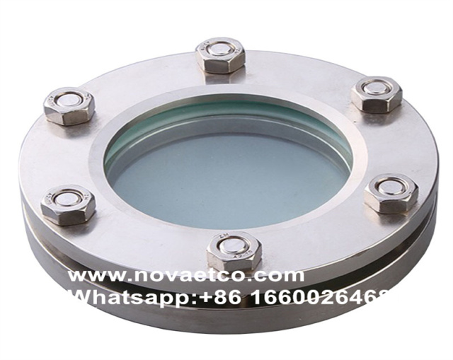 High temperature flat welding flange sight glass