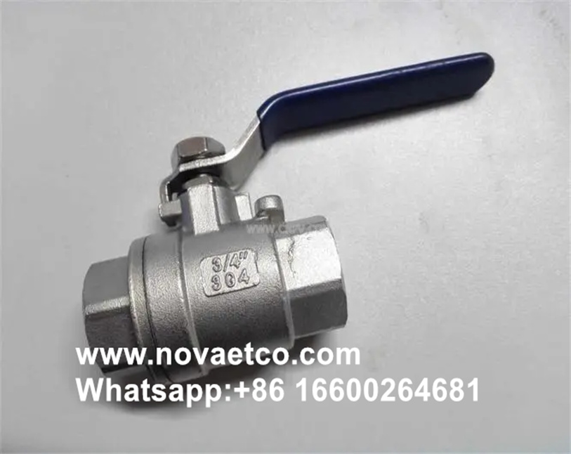 Two piece internal thread ball valve