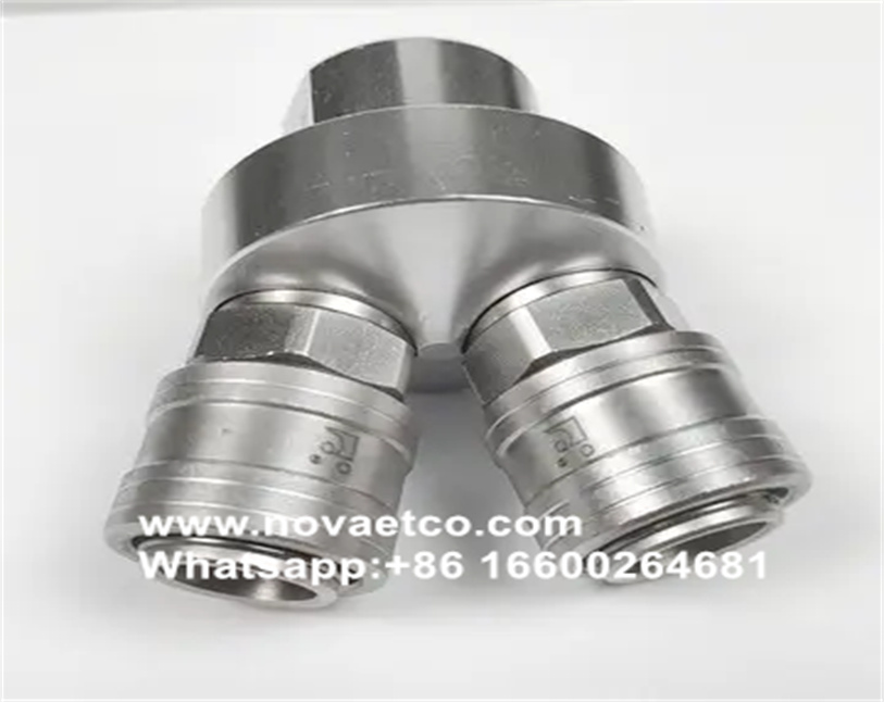 Circular two way gas pipe quick connector
