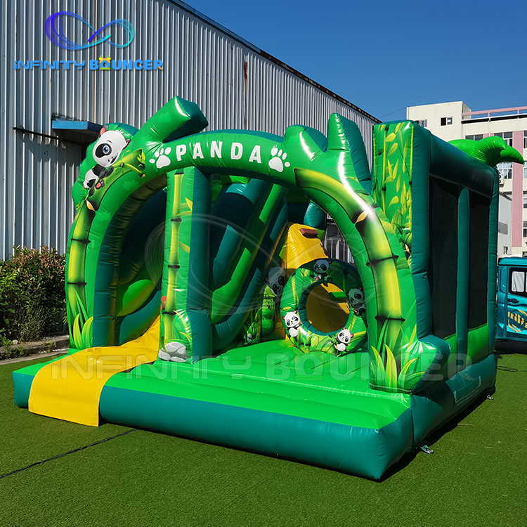 Commercial Inflatable Panda Castle Dry Slide Inflatable Bounce House ...