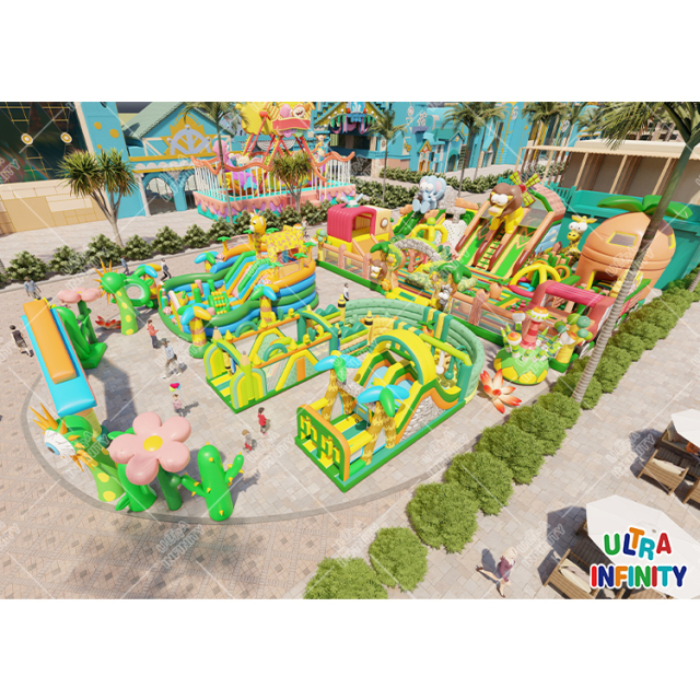 Animal theme park: One tiger slide,One deer slide,One elephant slide ...