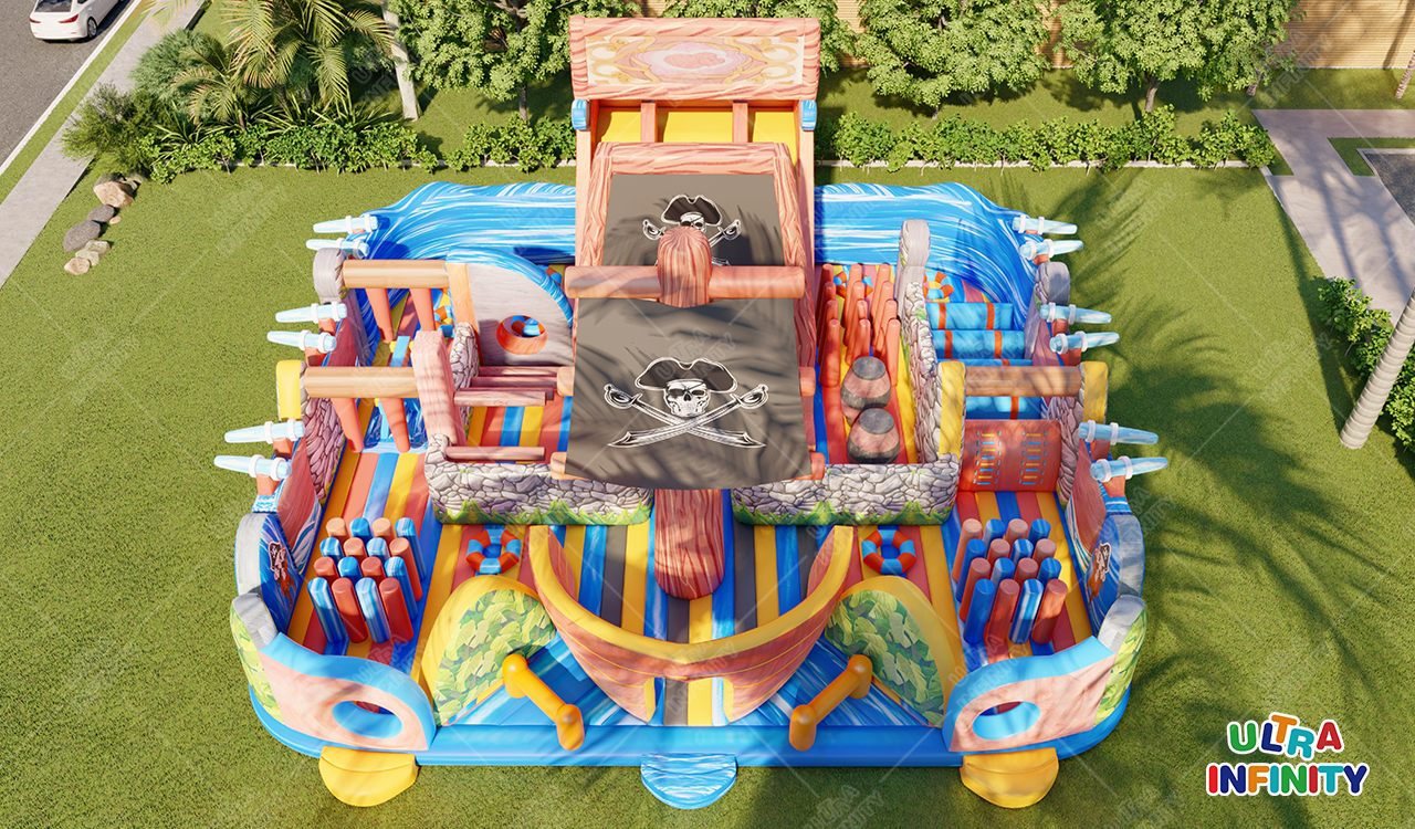 Pirate Ship Theme Inflatable Playground Customizable