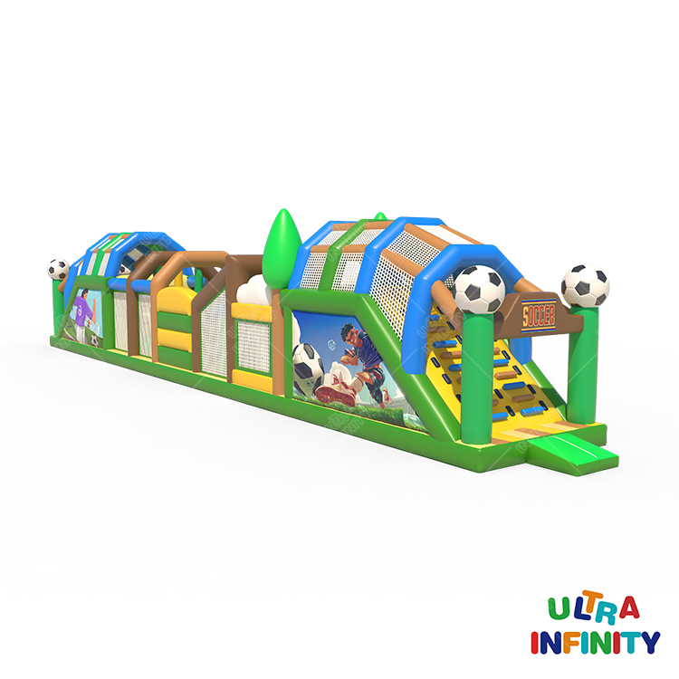 World Cup Qatar Theme Inflatable Obstacle Course Long Type