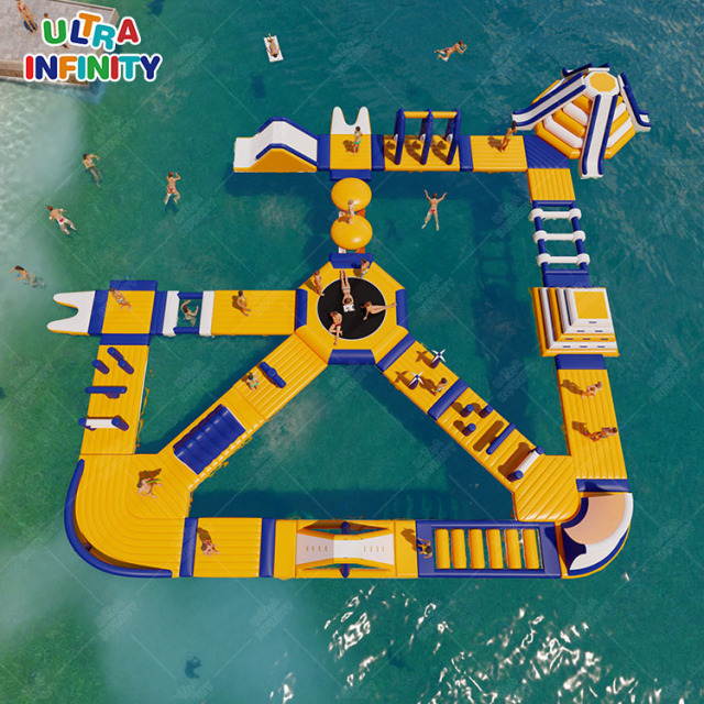 Inflatable lake/sea water park floating obstacle course | Infinity Funpark