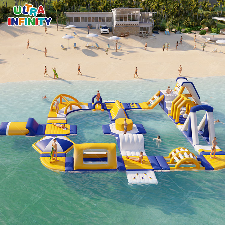 Inflatable lake/sea water park summer floating park outdoor beach funny ...