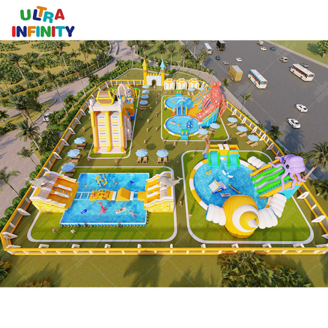 Pirate Ship Theme Water Park On Ground Inflatable Amusement Water Games ...