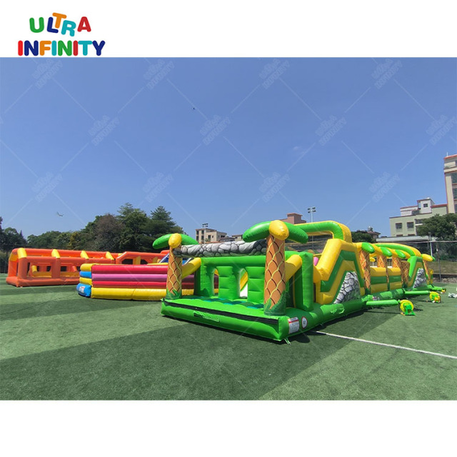 Inflatable Bouncer Jumping Giant Sport Obstacle Course Run Theme Park