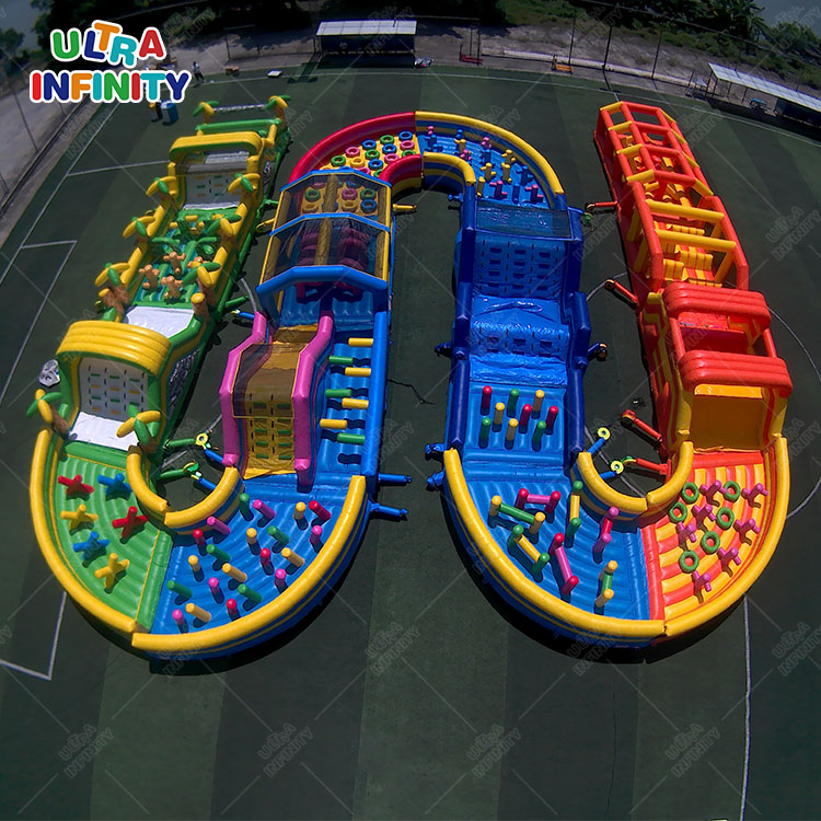 Inflatable Bouncer Jumping Giant Sport Obstacle Course Run Theme Park