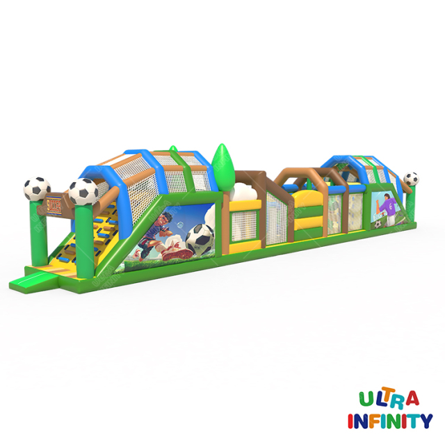Purple Graffiti Style Inflatable Obstacle Course for outdoor and commercial