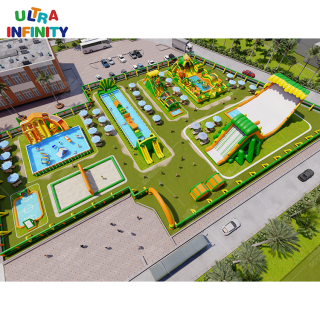 Inflatable Land Water Park Slide Pool Water Amusement Park Design