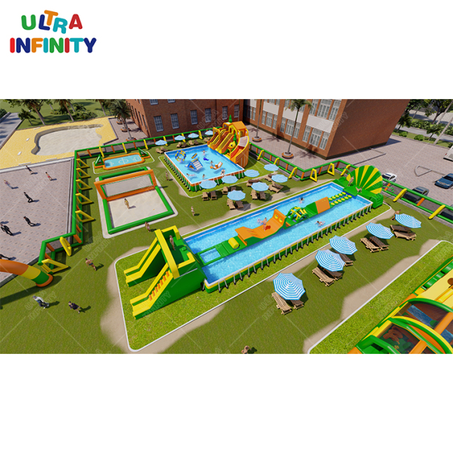 Inflatable Land Water Park Slide Pool Water Amusement Park Design