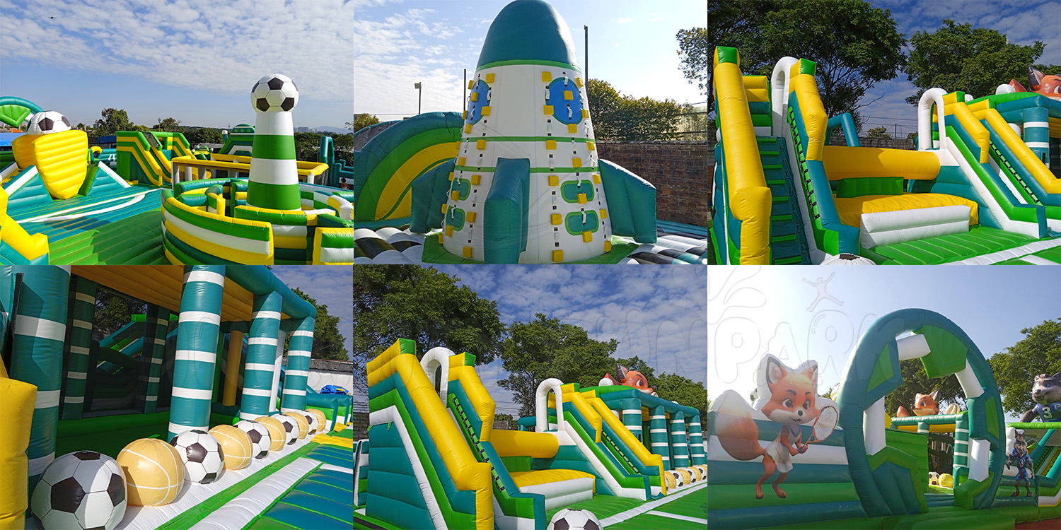 Football-Themed Inflatable Park - Custom 1440㎡ Inflatable Theme Park ...